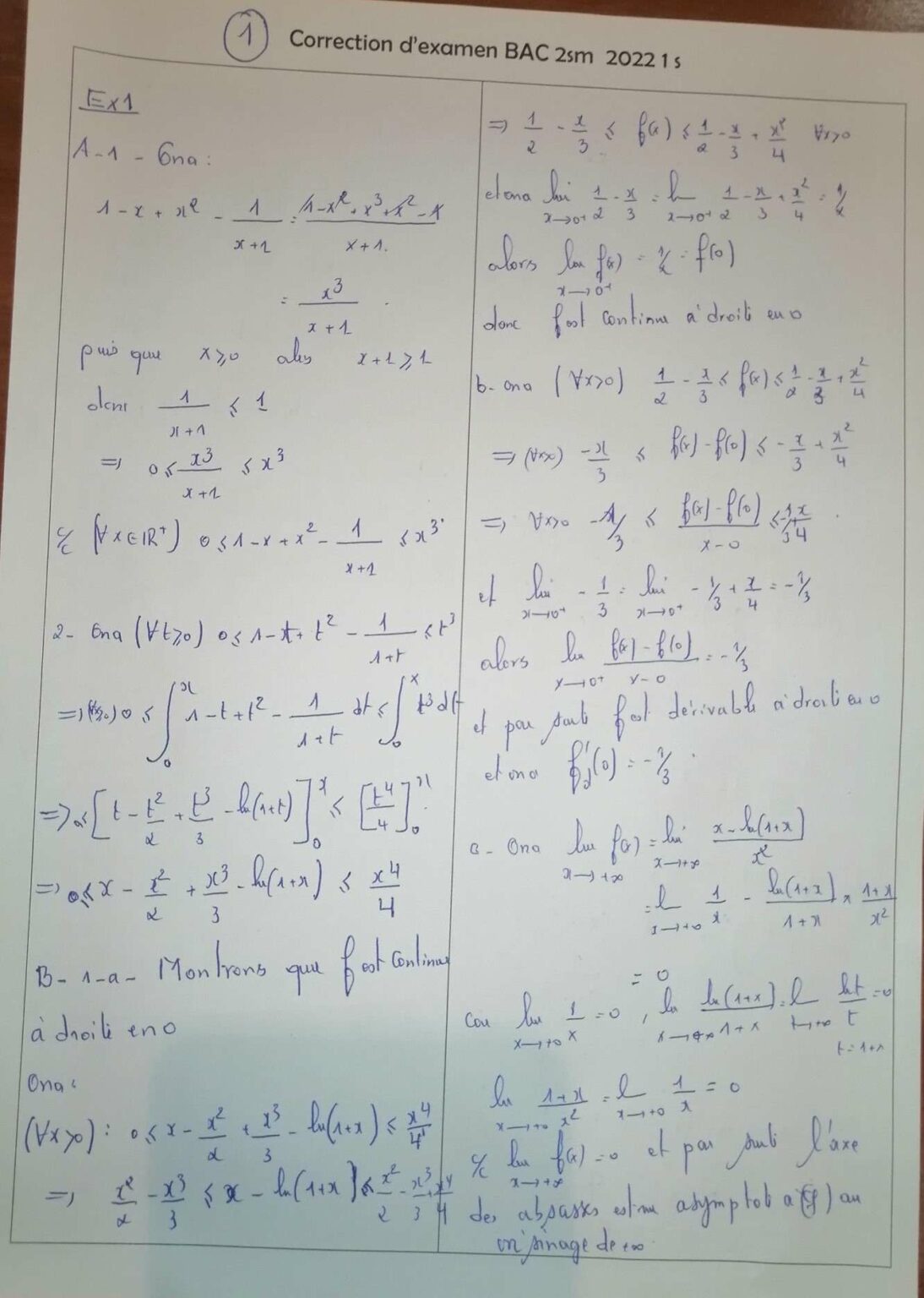 Examen National 2022 Math Bac 2 Science Math Normale Avec Correction ...